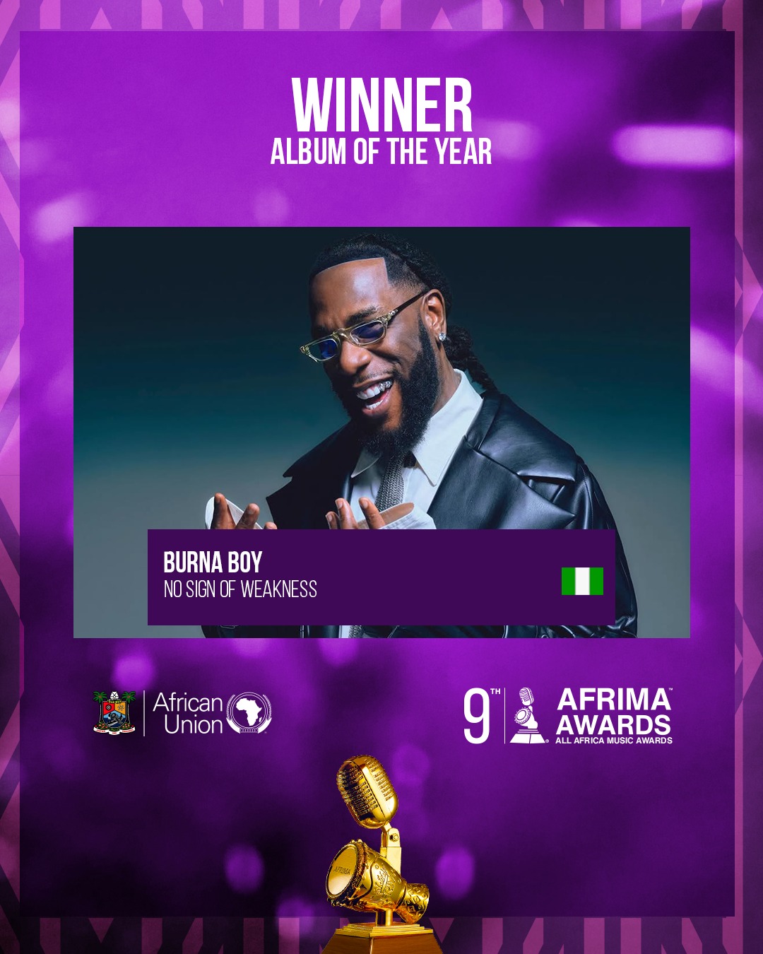 Burna Boy's 'No Sign of Weakness' Claims Album of the Year at AFRIMA 2025